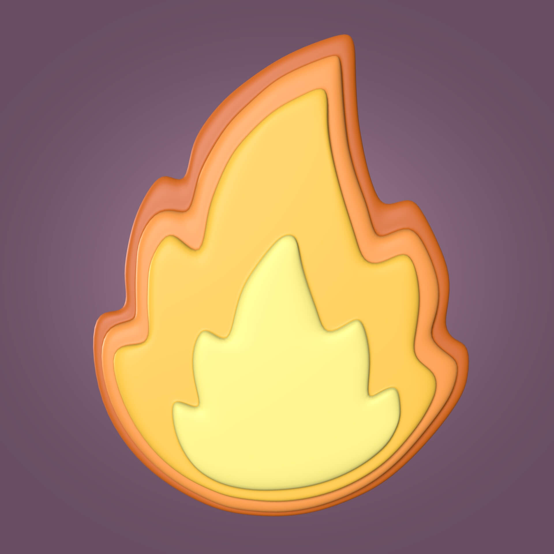 Cartoon Fire Icon - 3D Model by Ocstard