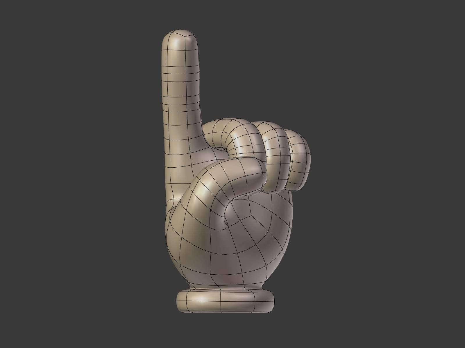 Cartoon Hand - Direction Sign 3D Model by Ocstard