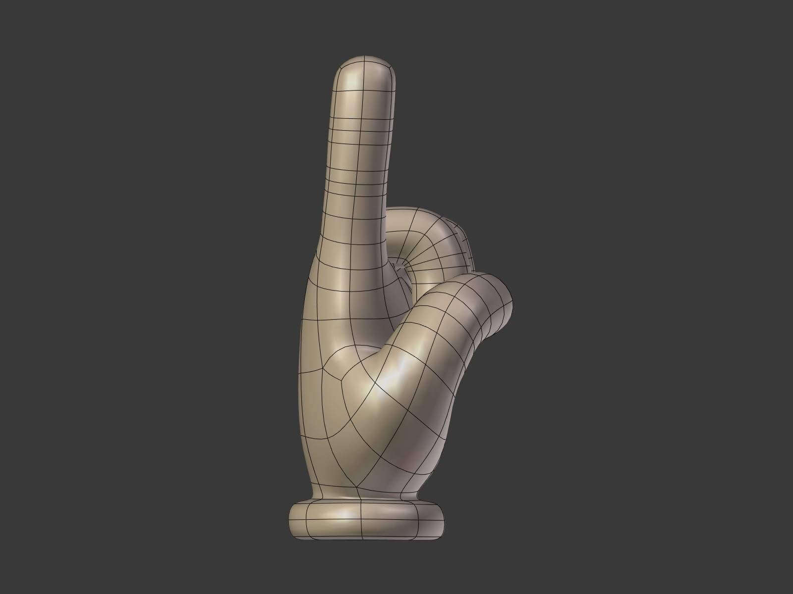 Cartoon Hand - Direction Sign 3D Model by Ocstard