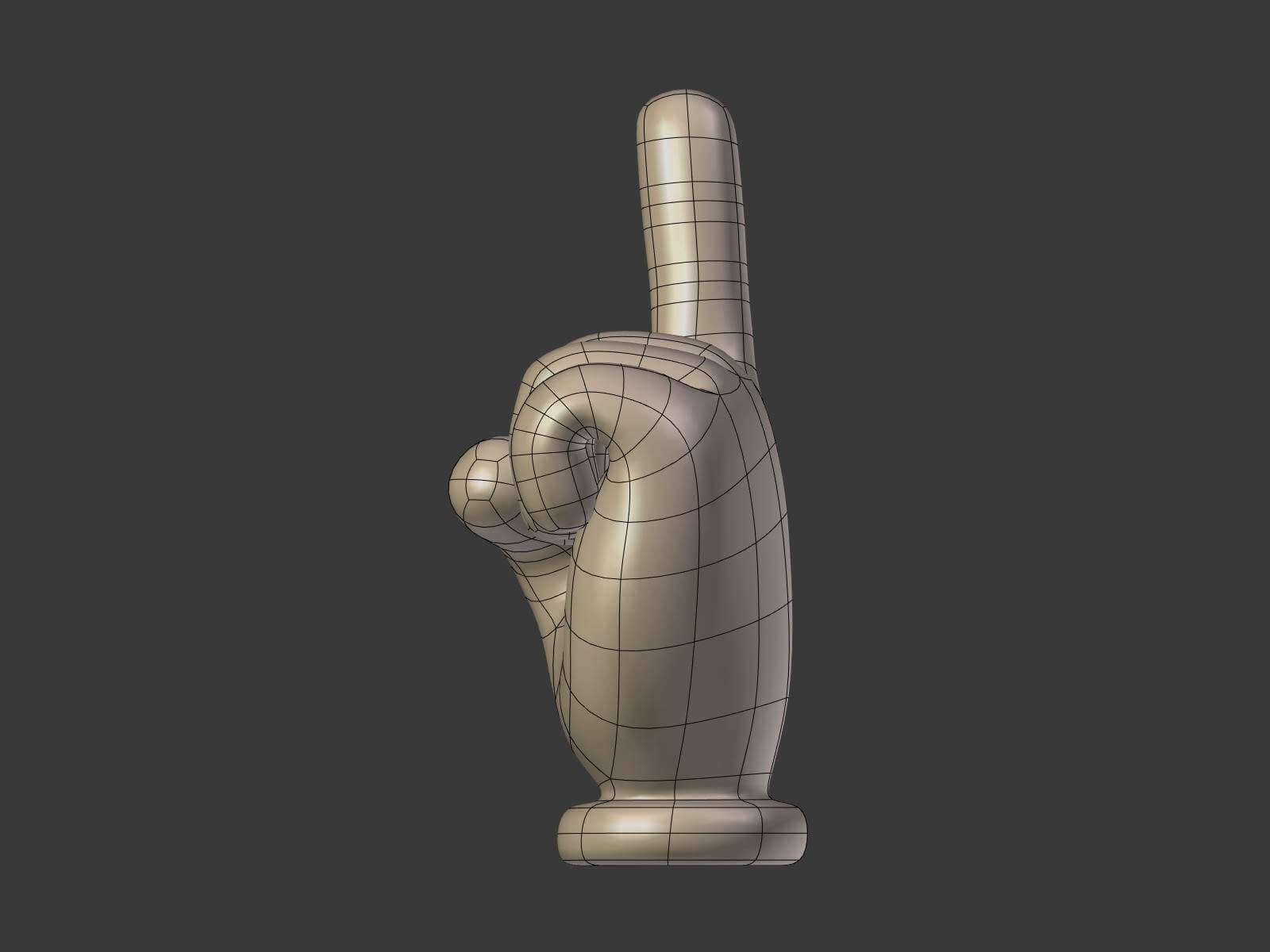 Cartoon Hand - Direction Sign 3D Model by Ocstard