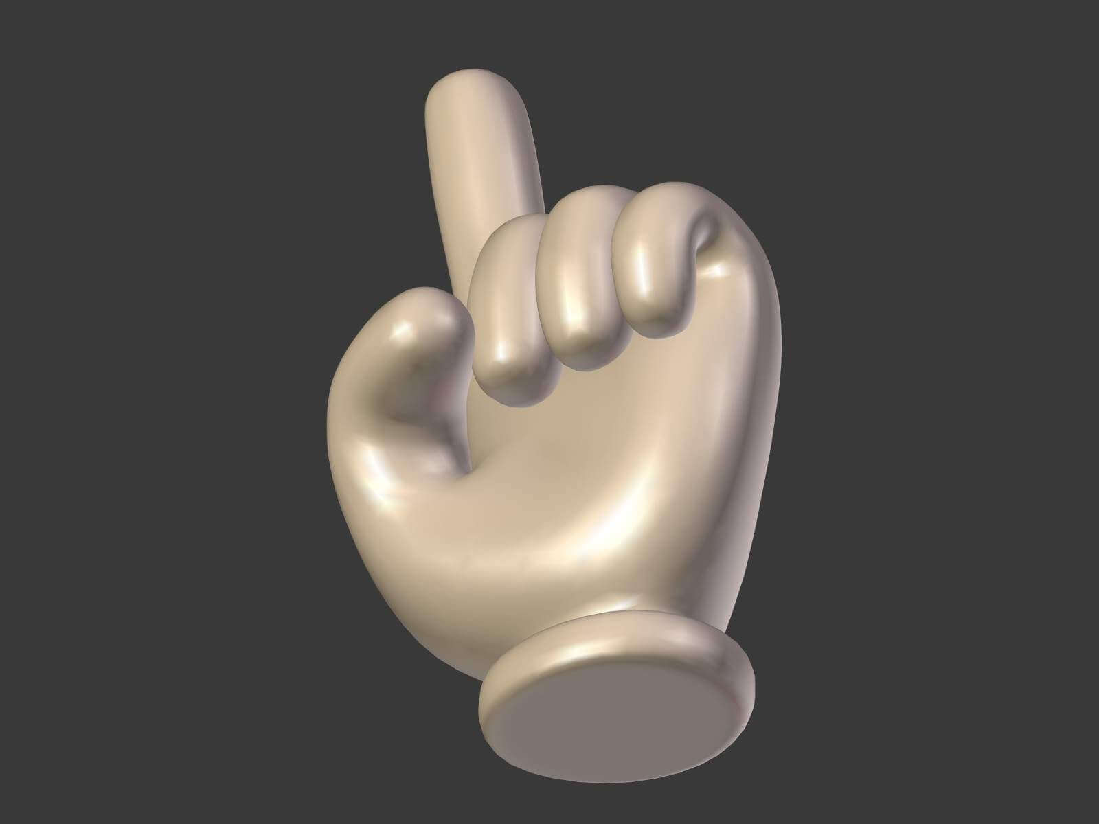Cartoon Hand - Direction Sign 3D Model by Ocstard