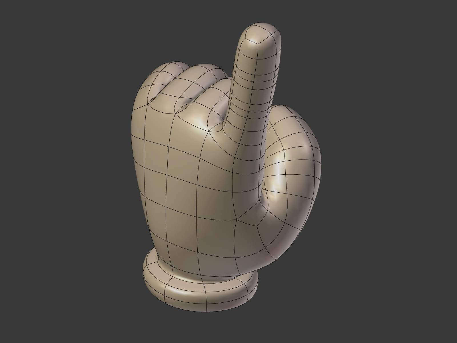 Cartoon Hand - Direction Sign 3D Model by Ocstard
