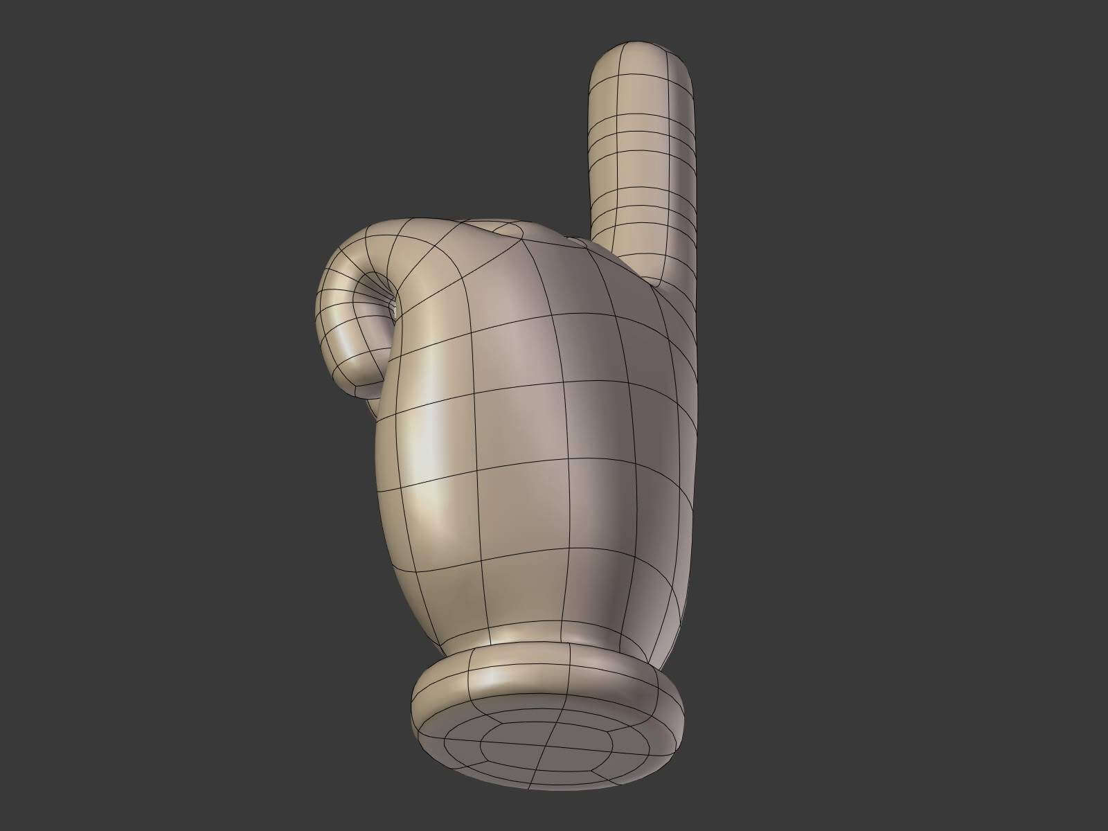 Cartoon Hand - Direction Sign 3D Model by Ocstard