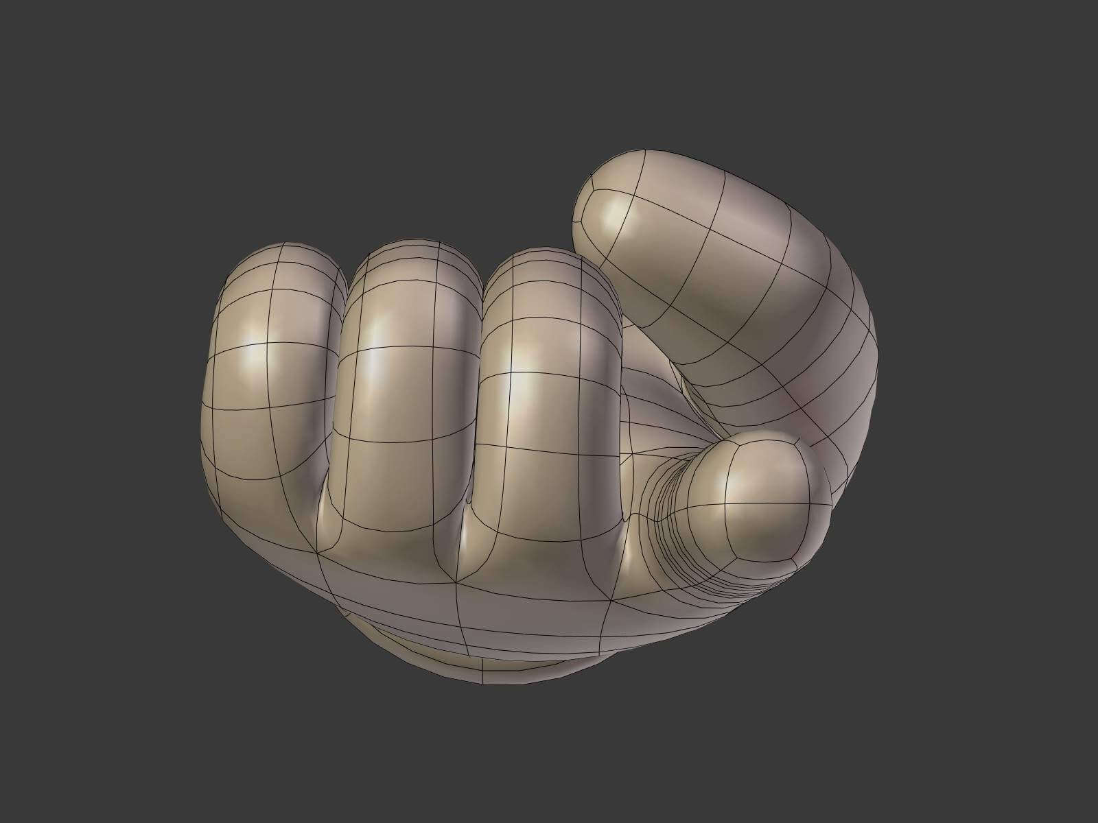 Cartoon Hand - Direction Sign 3D Model by Ocstard