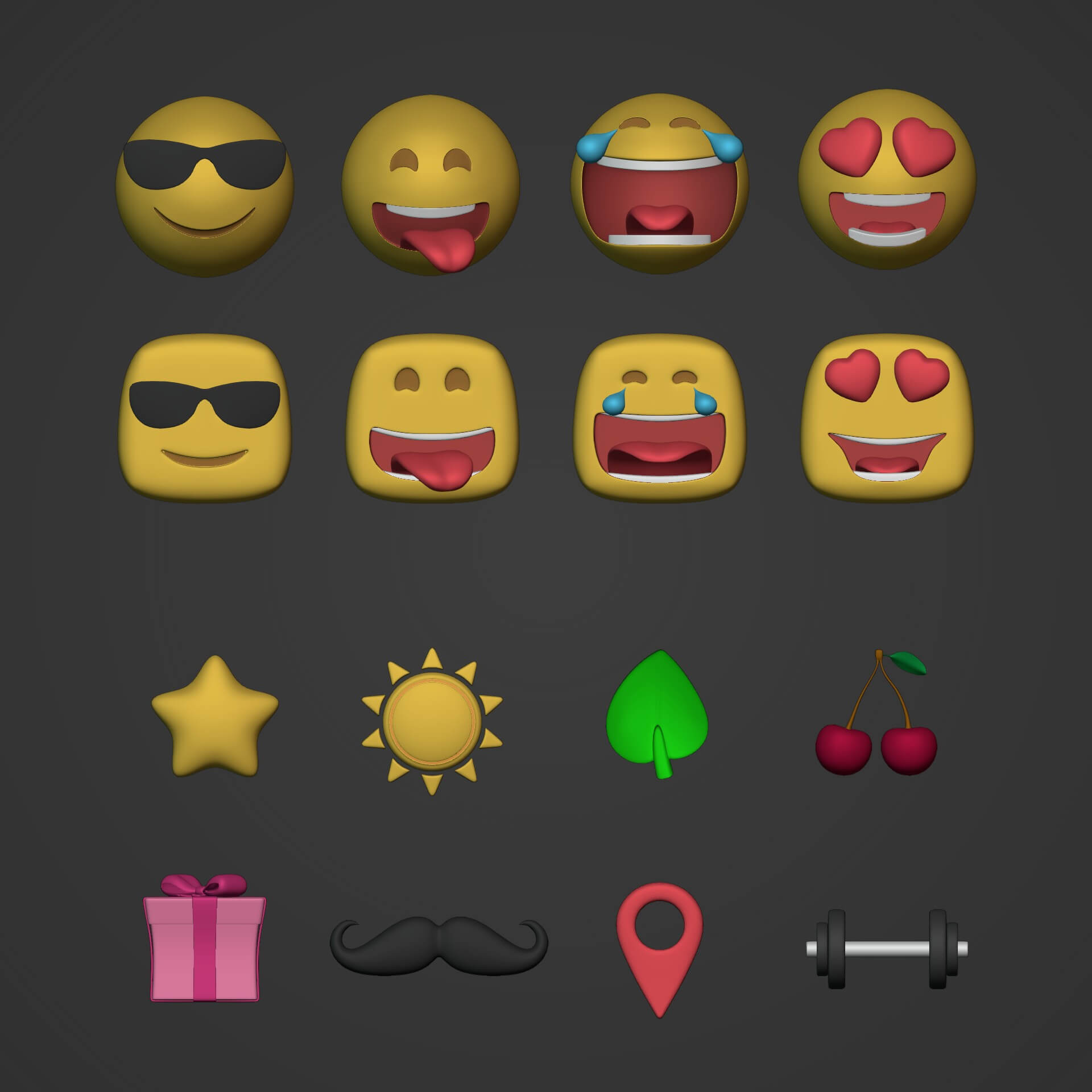 Cartoon Icons Pack - 3D Model by Ocstard