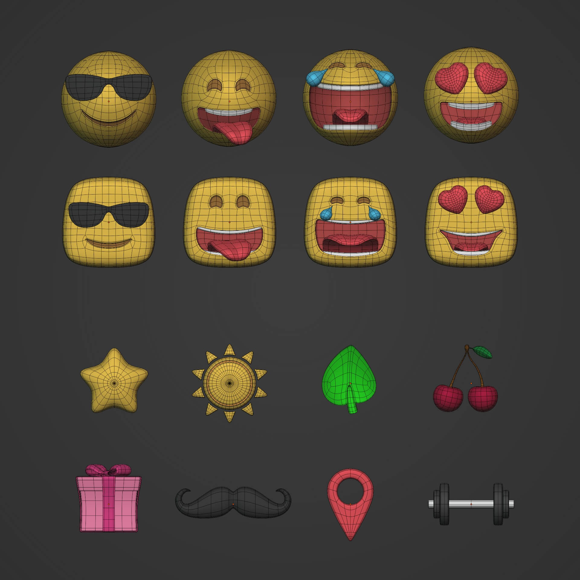 Cartoon Icons Pack - 3D Model by Ocstard