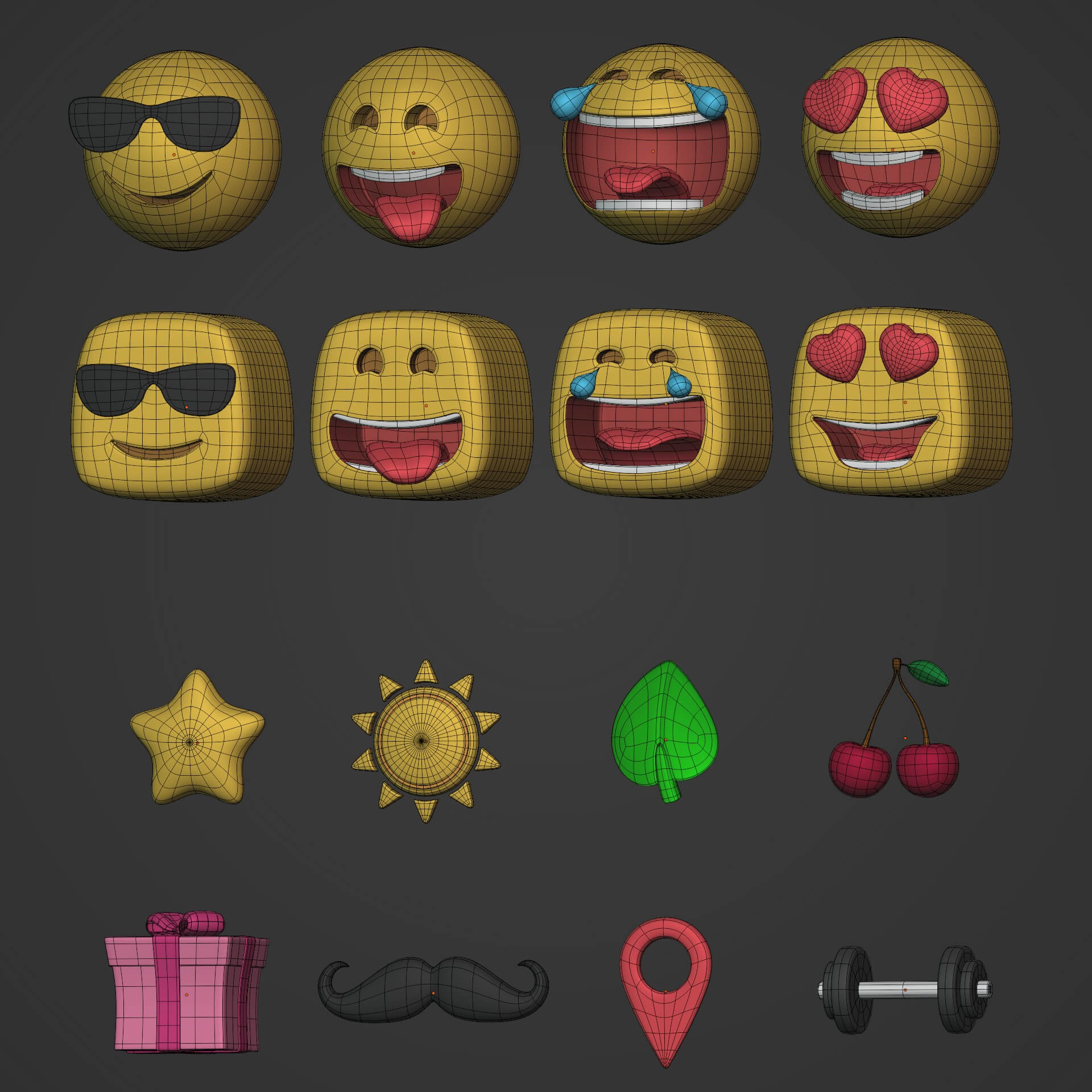 Cartoon Icons Pack - 3D Model by Ocstard