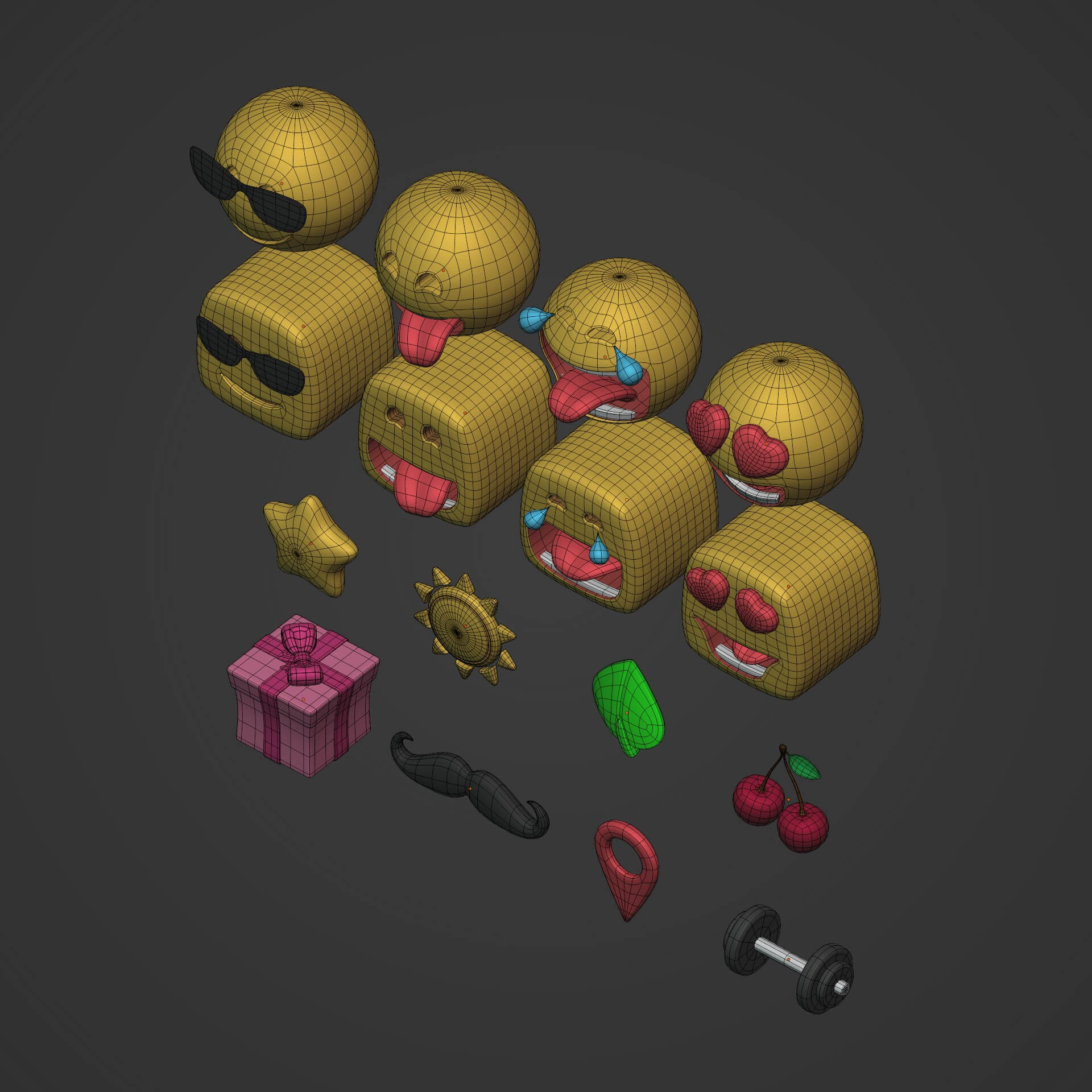 Cartoon Icons Pack - 3D Model by Ocstard