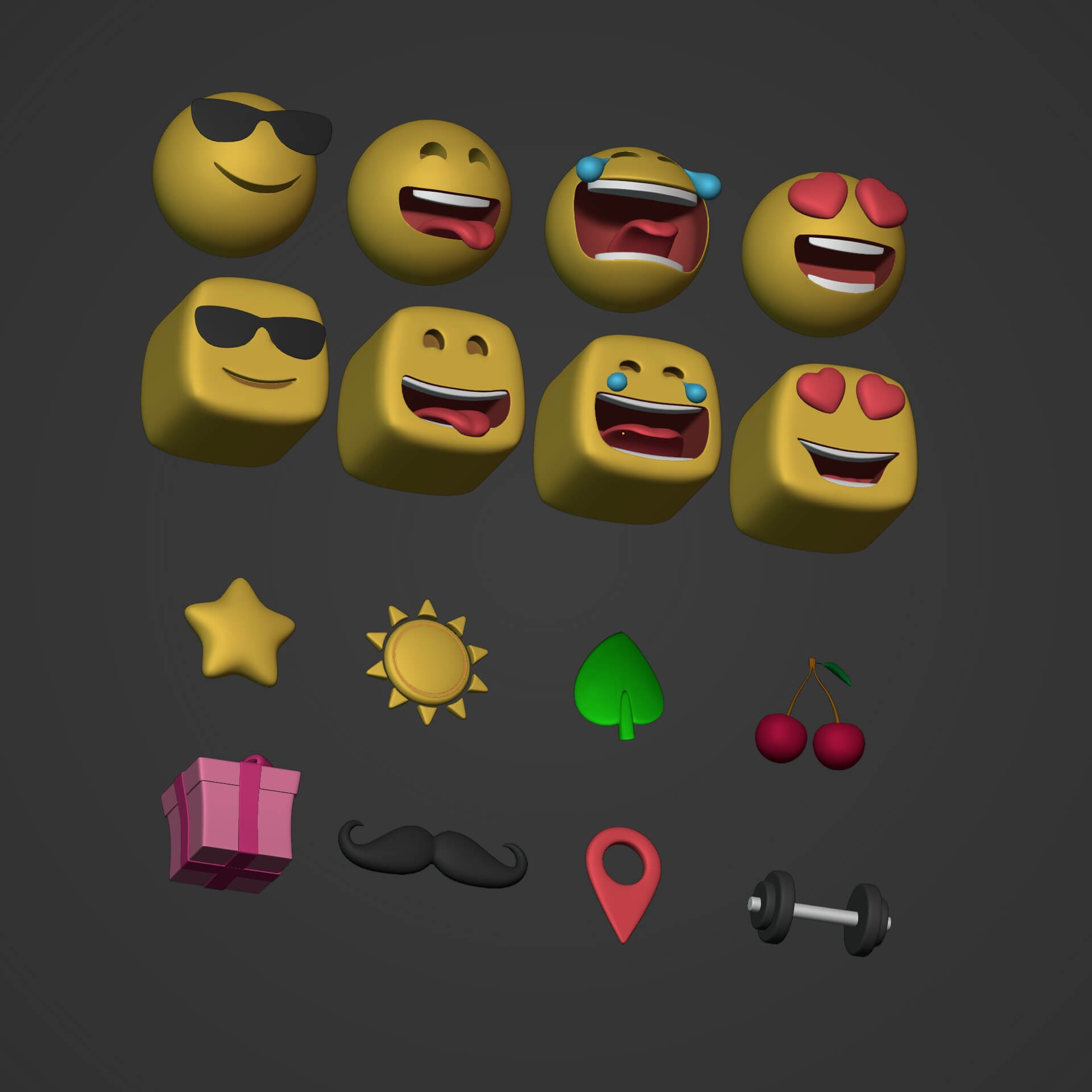 Cartoon Icons Pack - 3D Model by Ocstard