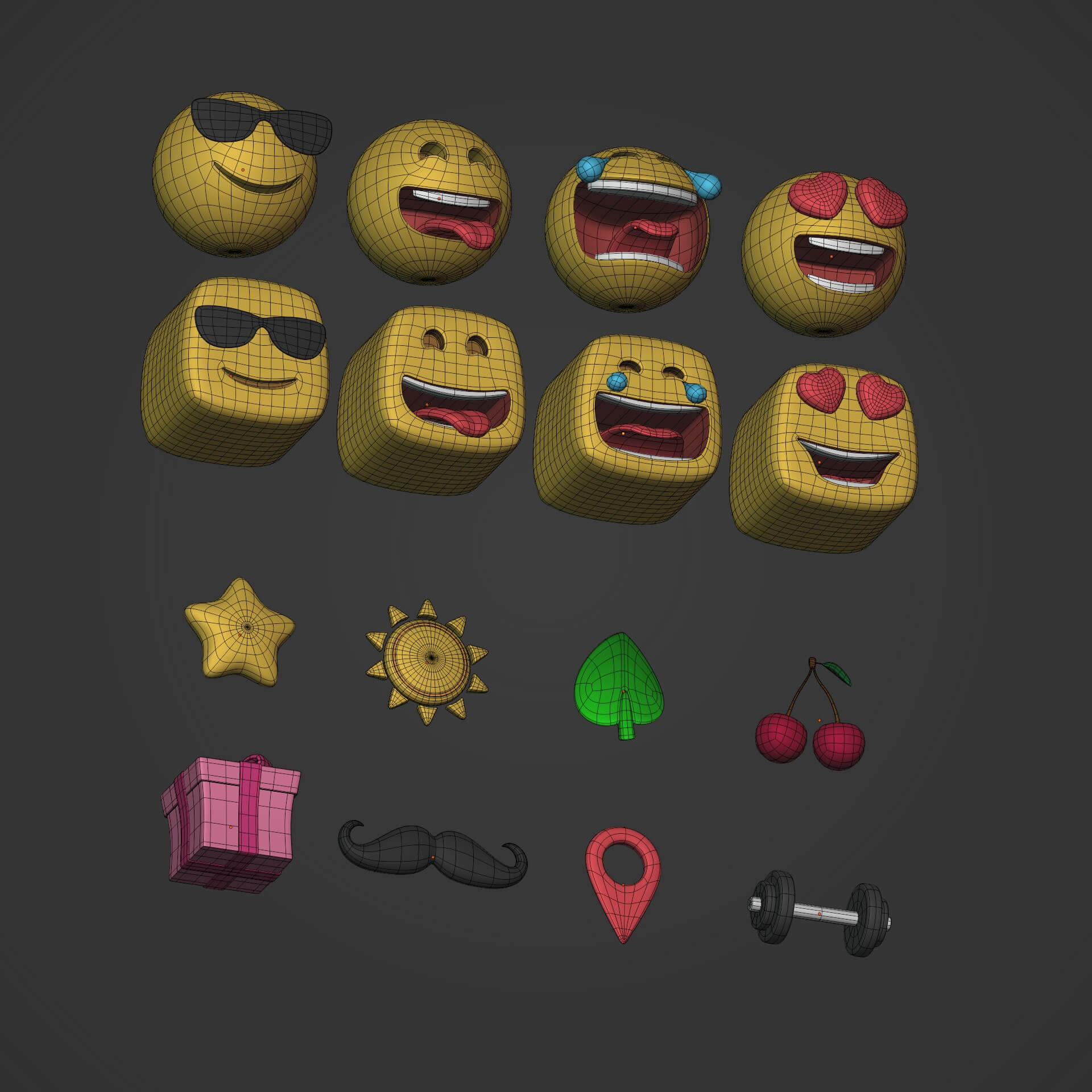 Cartoon Icons Pack - 3D Model by Ocstard