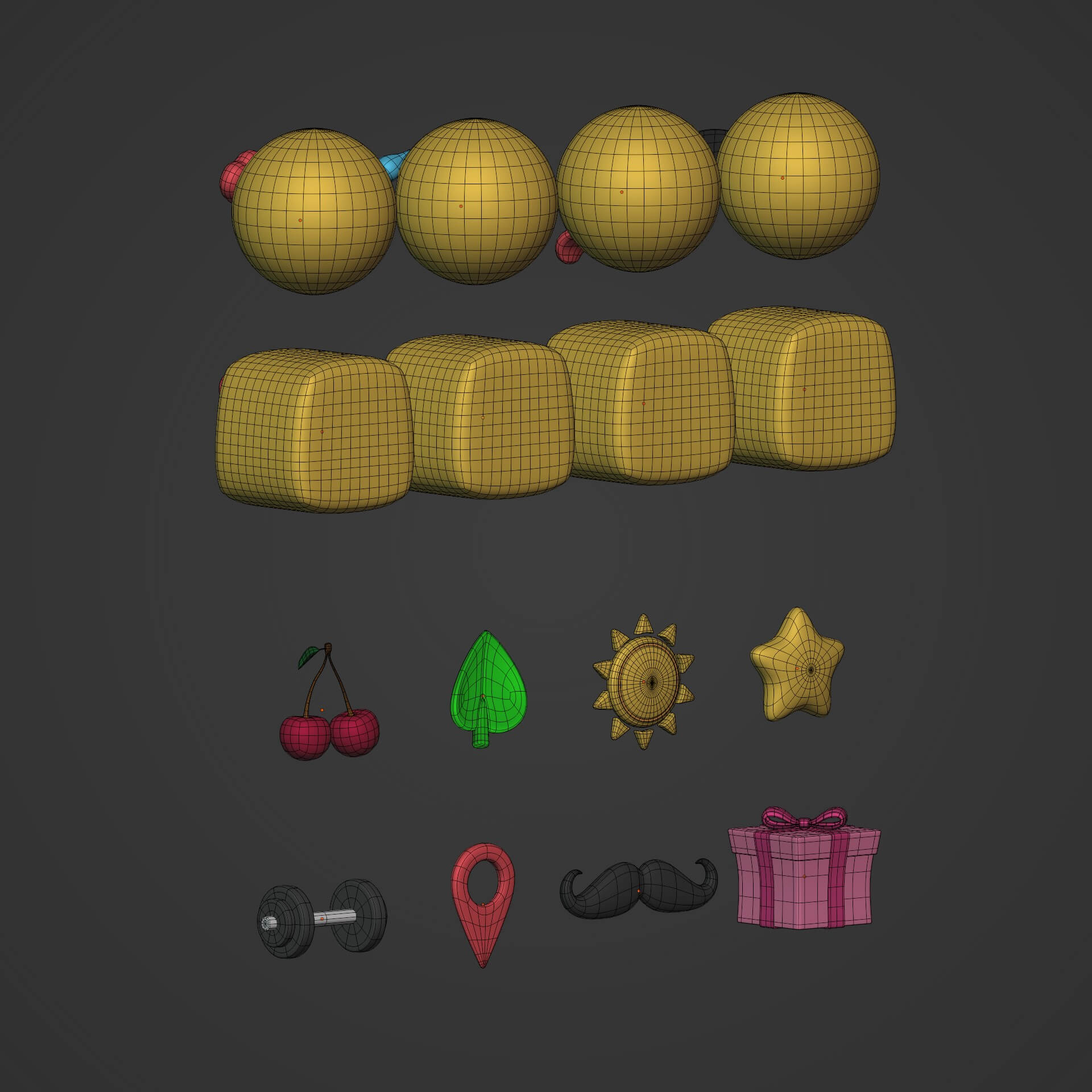 Cartoon Icons Pack - 3D Model by Ocstard