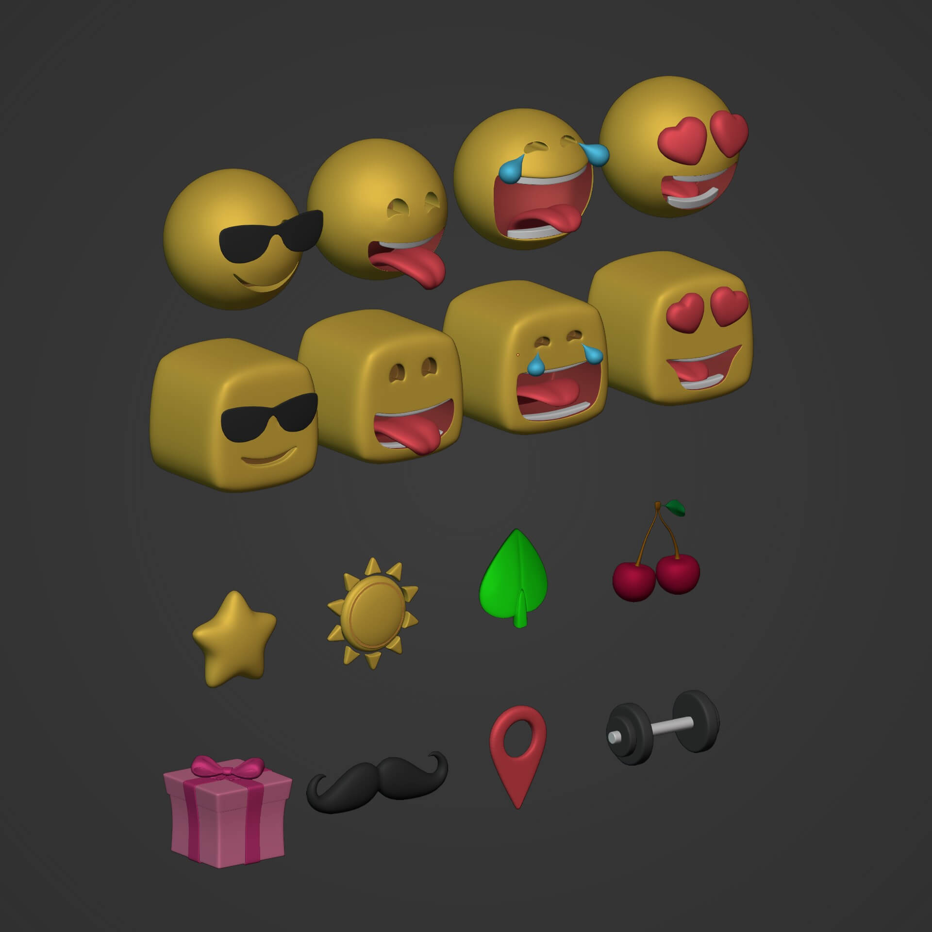 Cartoon Icons Pack - 3D Model by Ocstard
