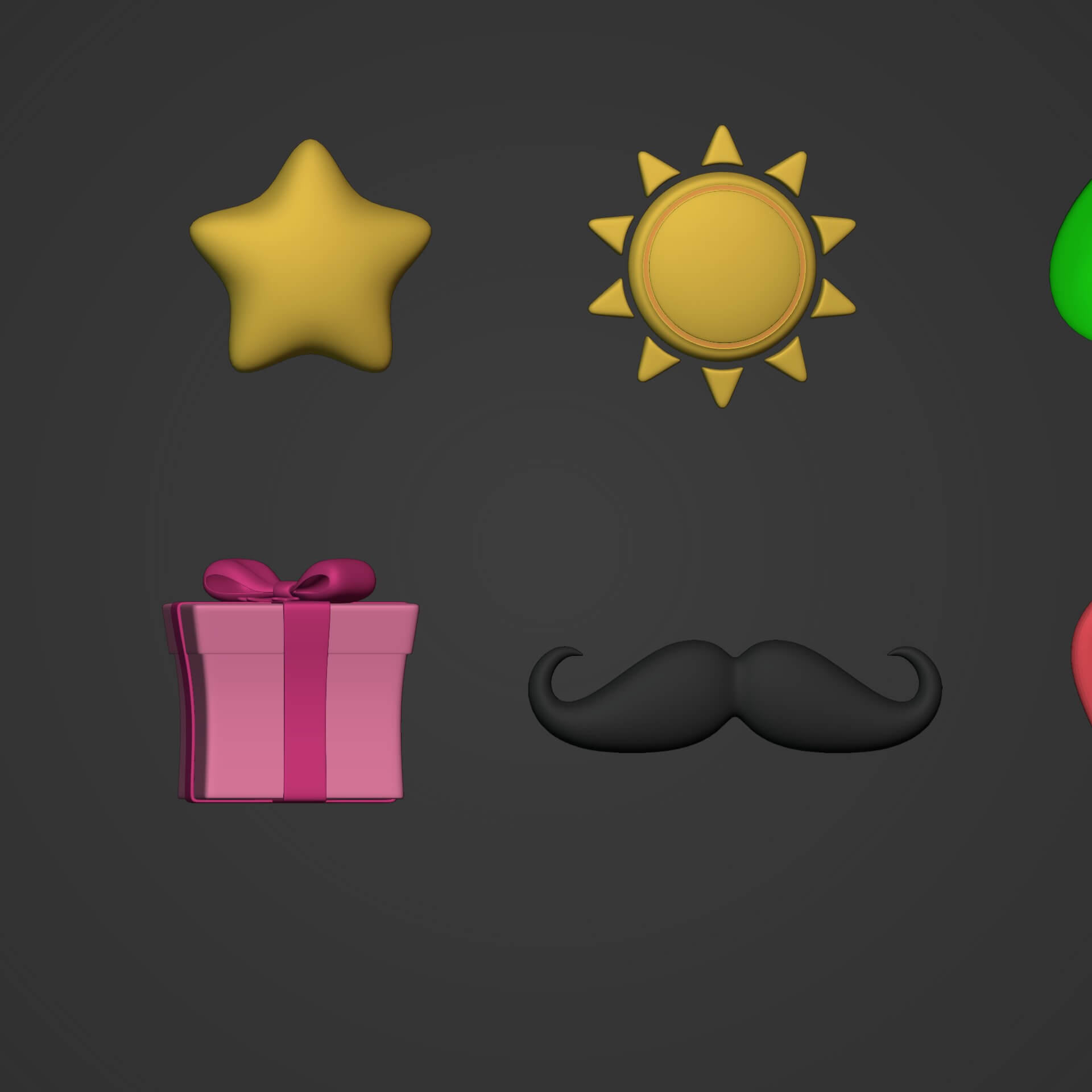 Cartoon Icons Pack - 3D Model by Ocstard