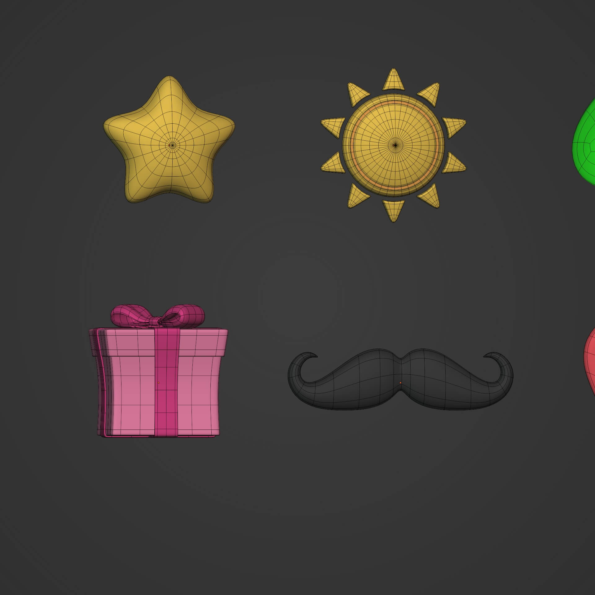 Cartoon Icons Pack - 3D Model by Ocstard