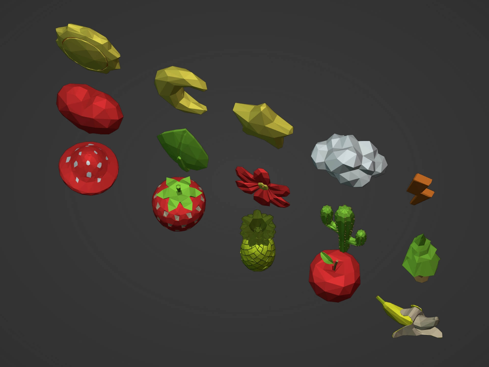 Cartoon Icons Pack - 3D Model by Ocstard