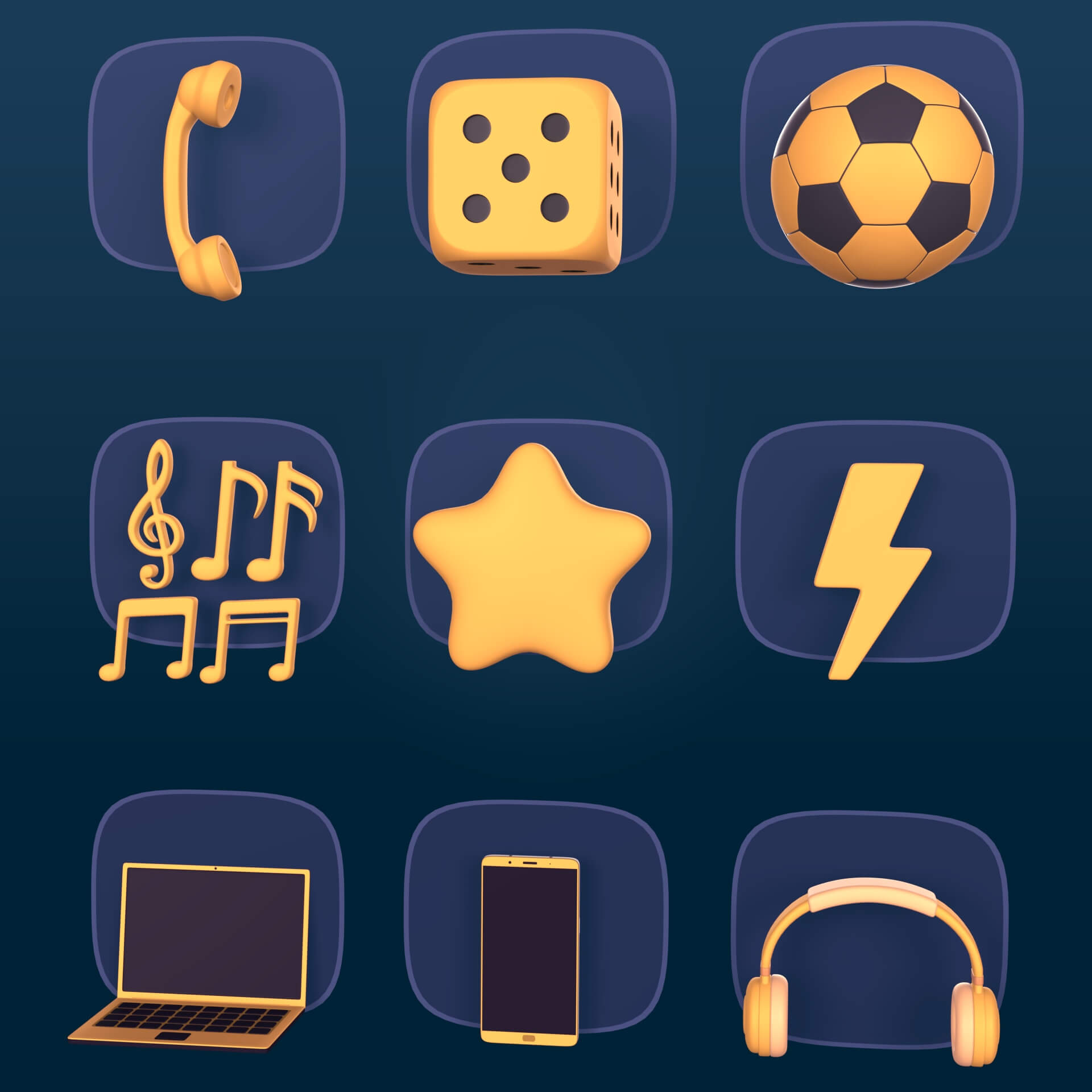 Cartoon Icons Collection - 3D Model by Ocstard