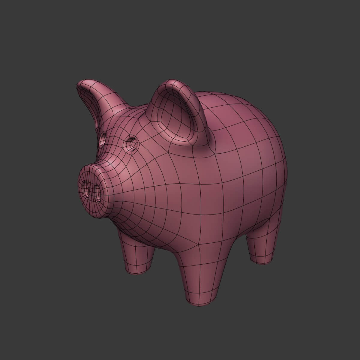 Toy Cartoon Pig - 3D Model by Ocstard