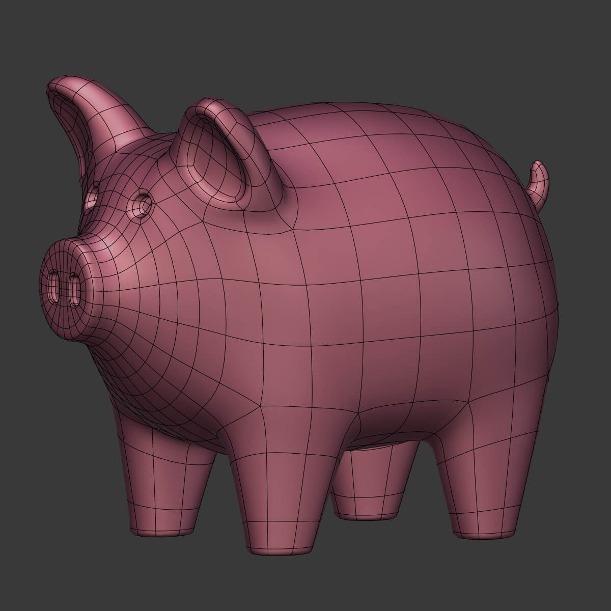 Toy Cartoon Pig - 3D Model by Ocstard