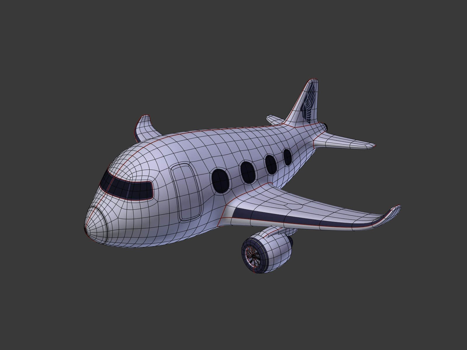 Cartoon Plane - 3D Model by Ocstard