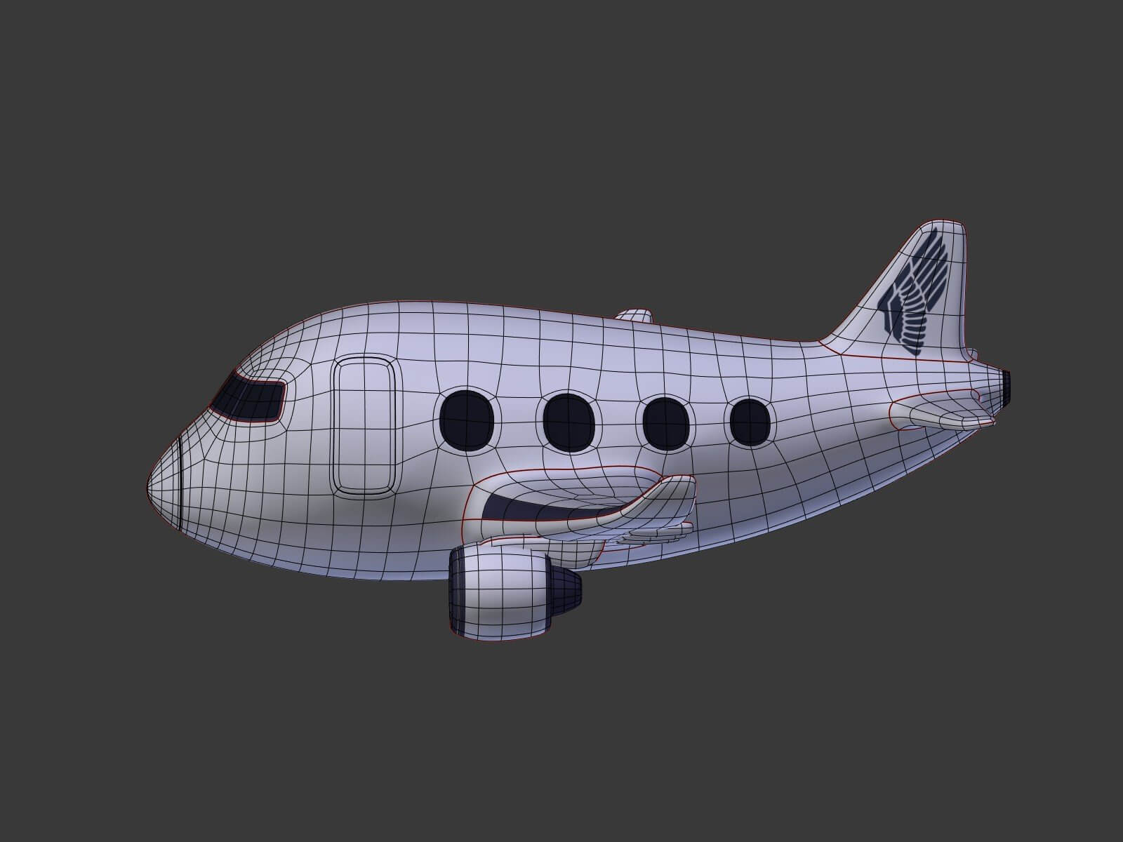 Cartoon Plane - 3D Model by Ocstard