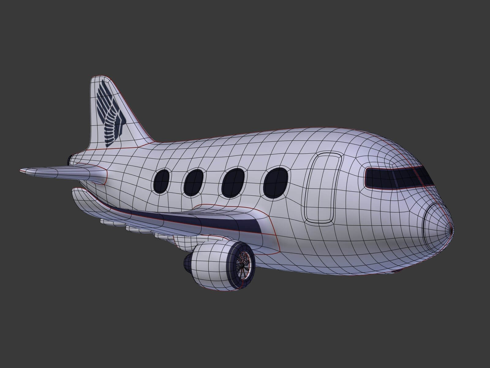 Cartoon Plane - 3D Model by Ocstard