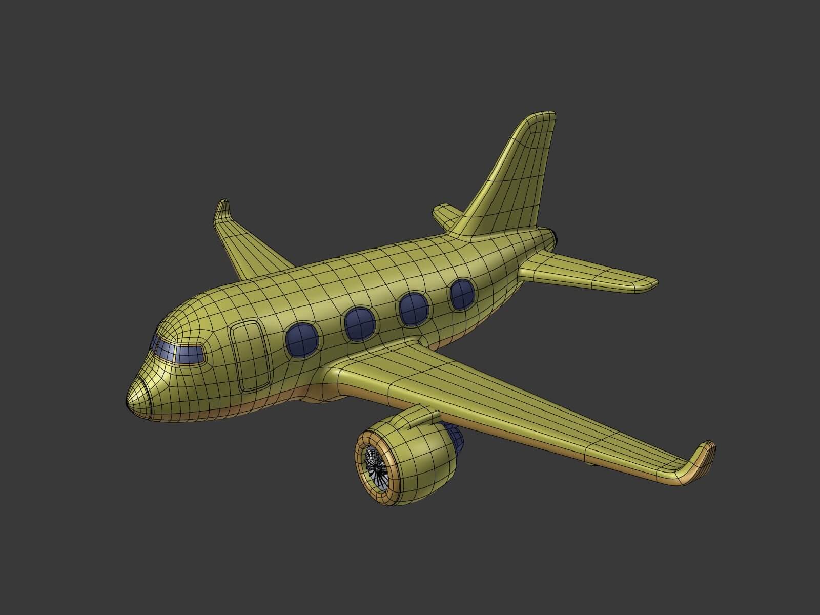 Cartoon Plane - 3D Model by Ocstard
