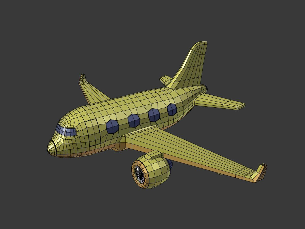 Cartoon Plane - 3D Model by Ocstard