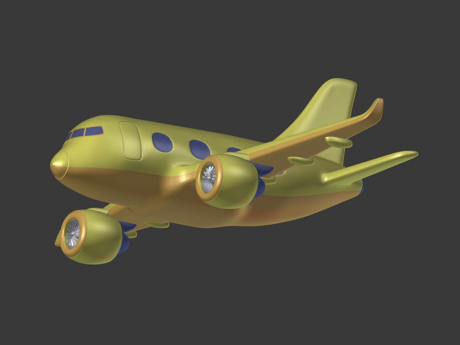 Cartoon Plane - 3D Model by Ocstard