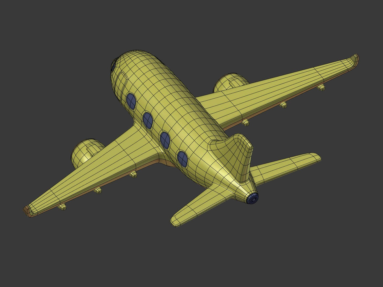 Cartoon Plane - 3D Model by Ocstard