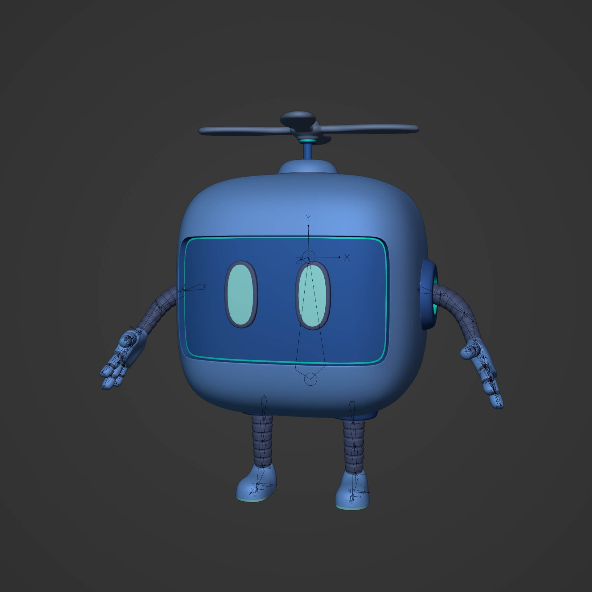 Cartoon Robot -- Rigged 3D Model by Ocstard