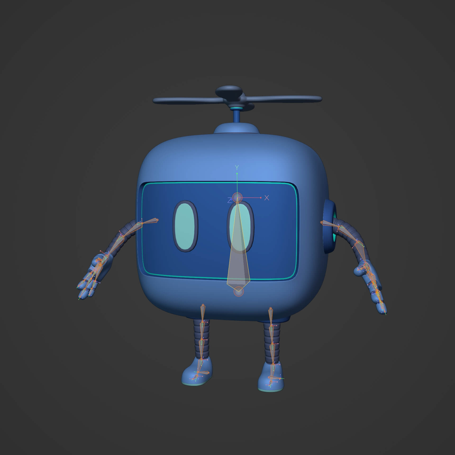 Cartoon Robot -- Rigged 3D Model by Ocstard