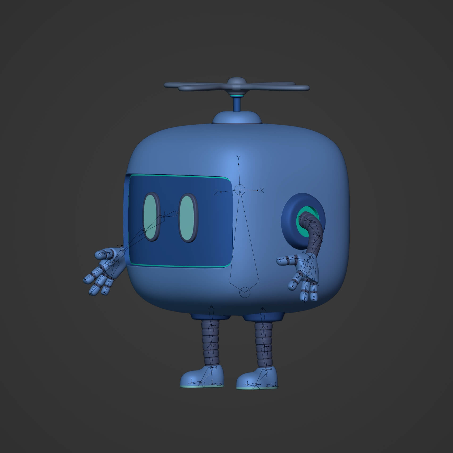 Cartoon Robot -- Rigged 3D Model by Ocstard