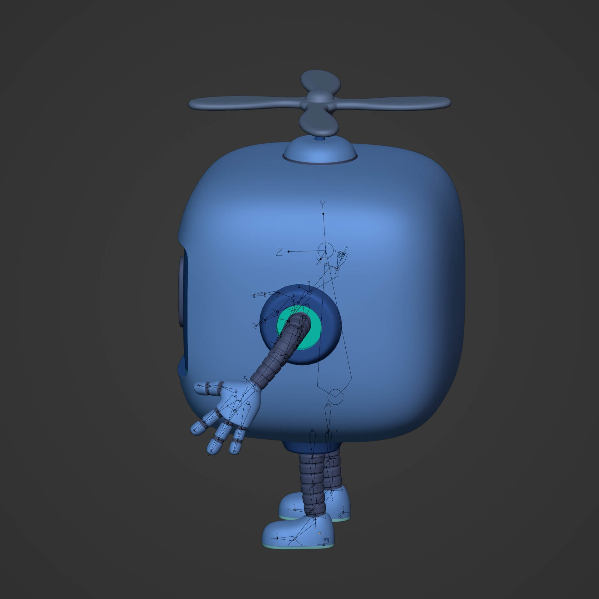 Cartoon Robot -- Rigged 3D Model by Ocstard