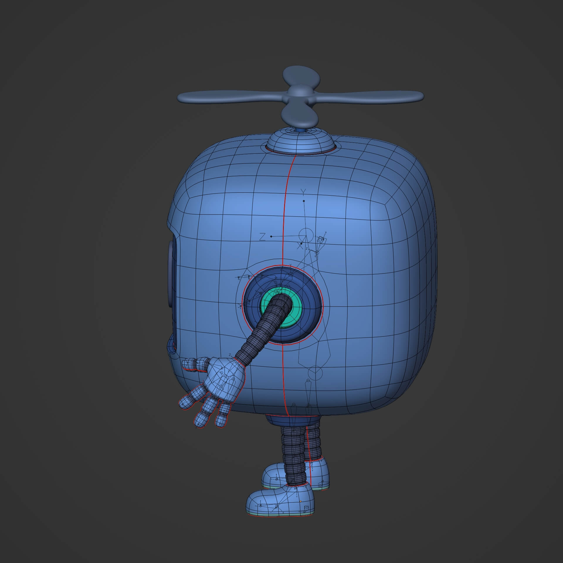 Cartoon Robot -- Rigged 3D Model by Ocstard