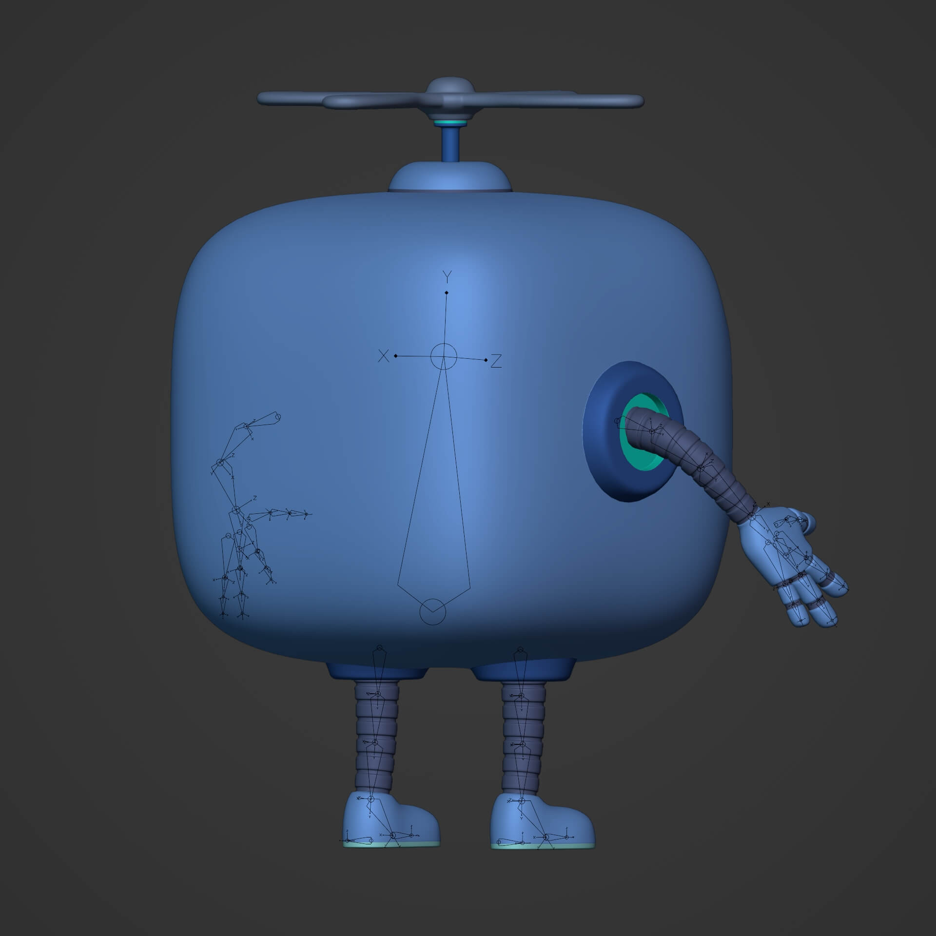 Cartoon Robot -- Rigged 3D Model by Ocstard