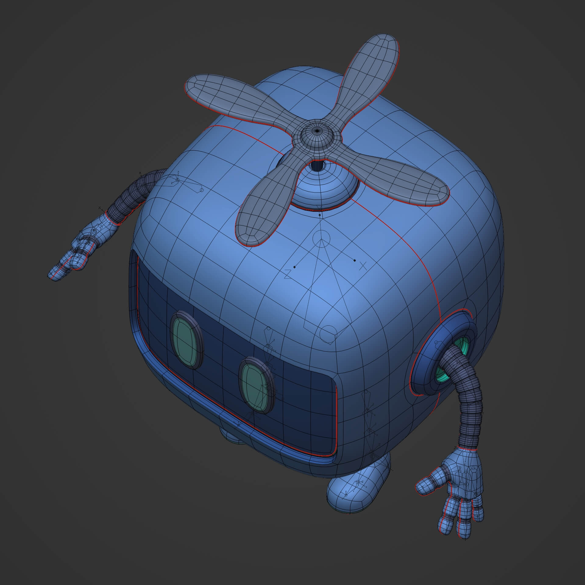 Cartoon Robot -- Rigged 3D Model by Ocstard