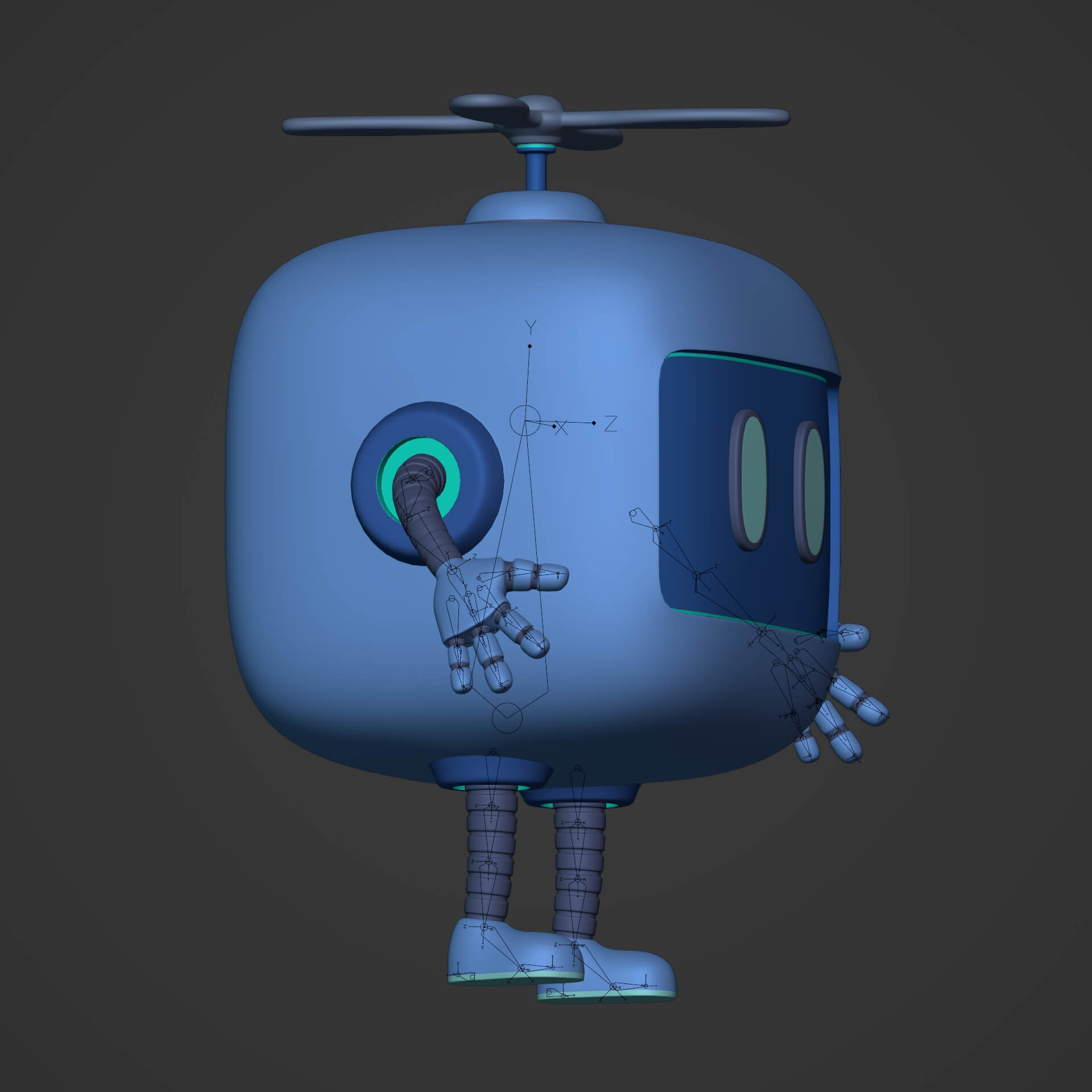 Cartoon Robot -- Rigged 3D Model by Ocstard