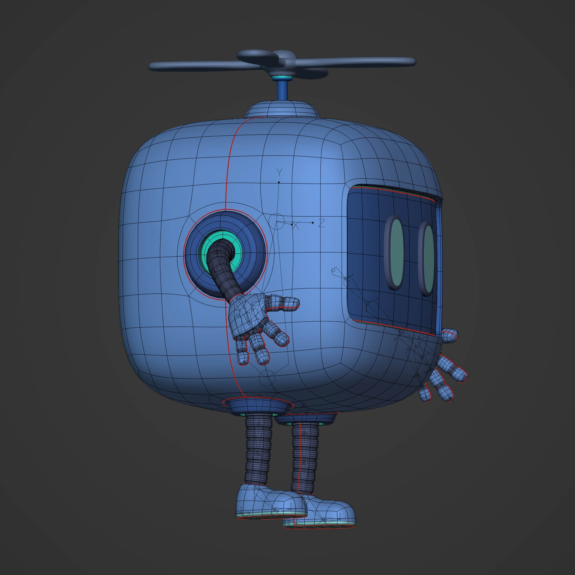 Cartoon Robot -- Rigged 3D Model by Ocstard