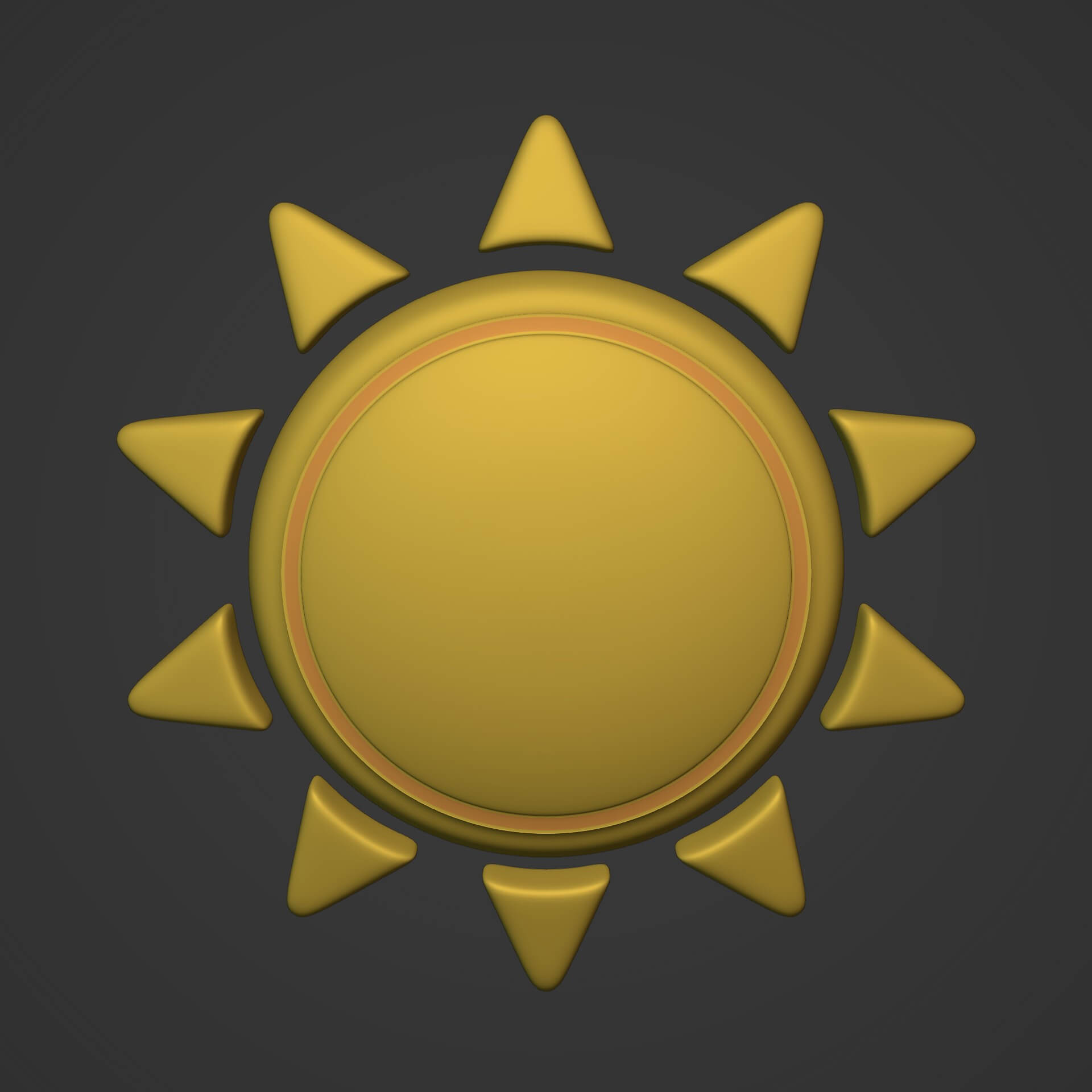 Cartoon Sun V2 - 3D Model by Ocstard