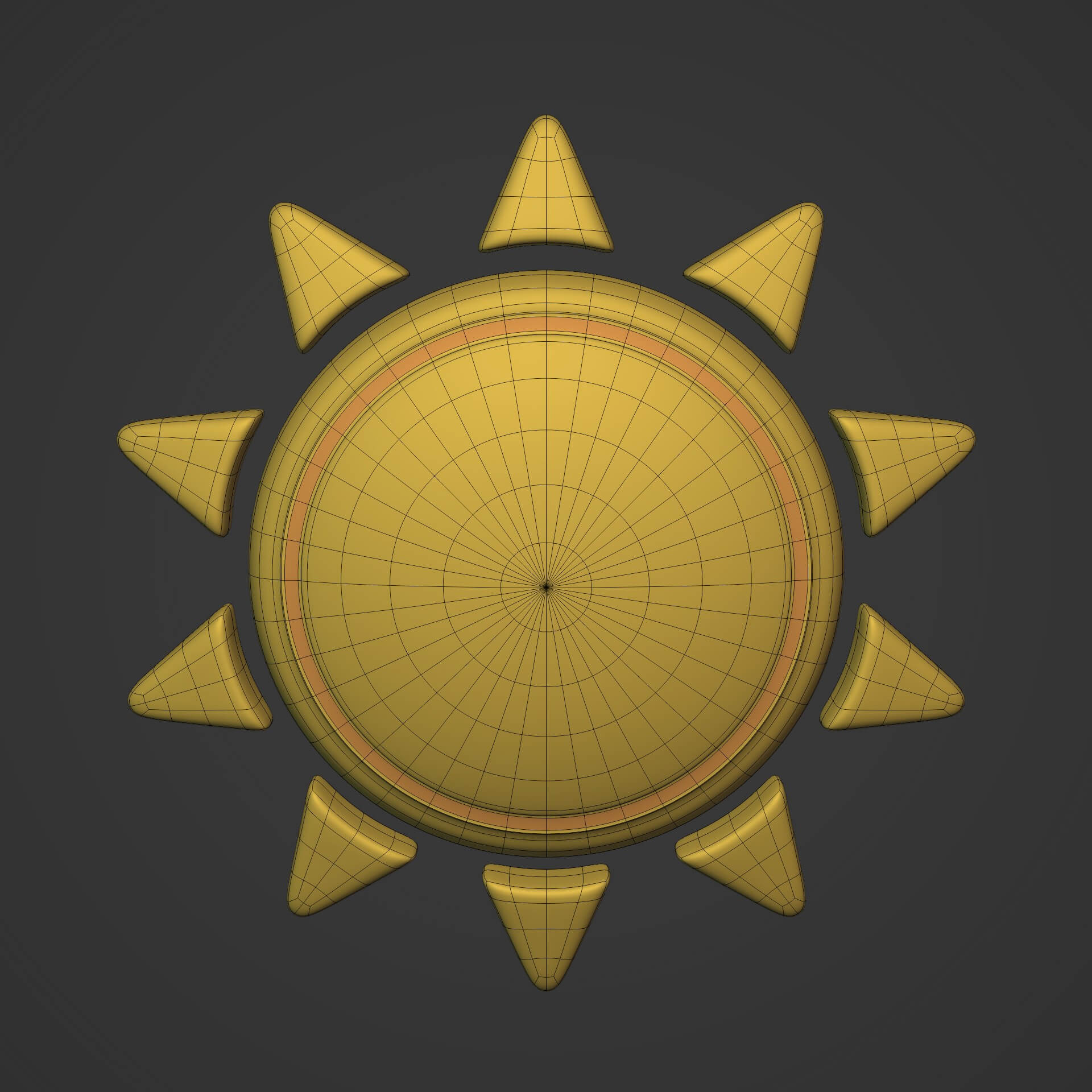 Cartoon Sun V2 - 3D Model by Ocstard