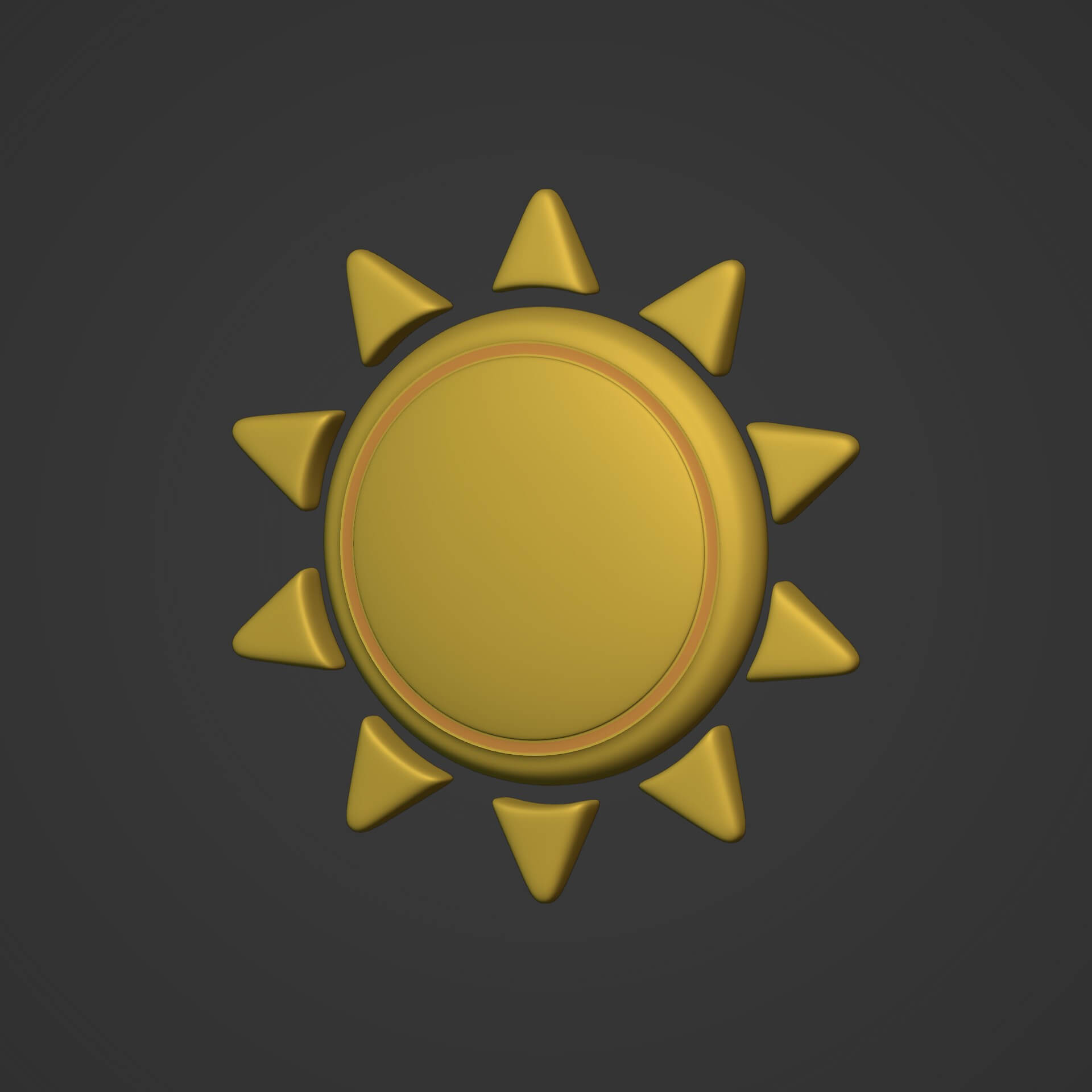 Cartoon Sun V2 - 3D Model by Ocstard