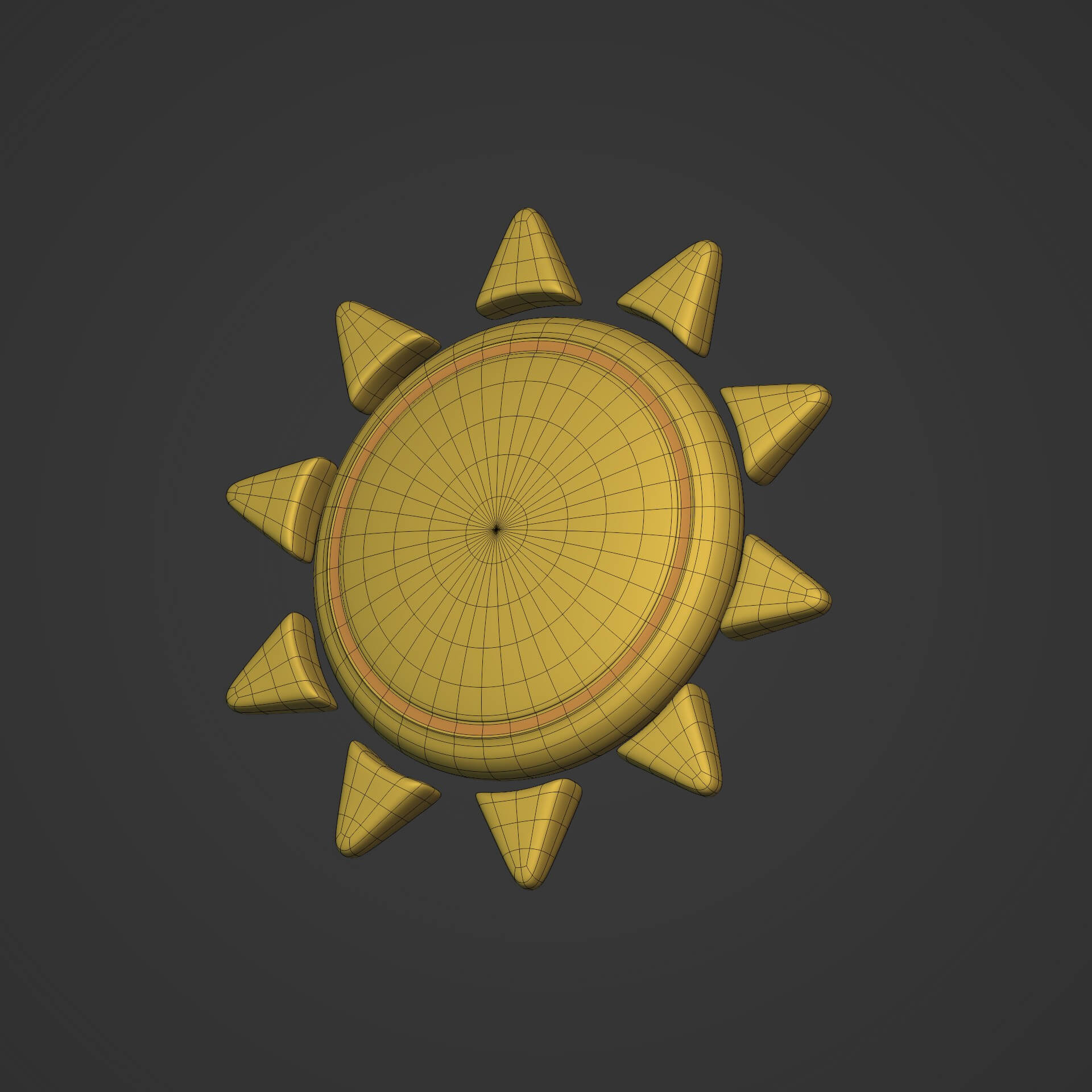 Cartoon Sun V2 - 3D Model by Ocstard