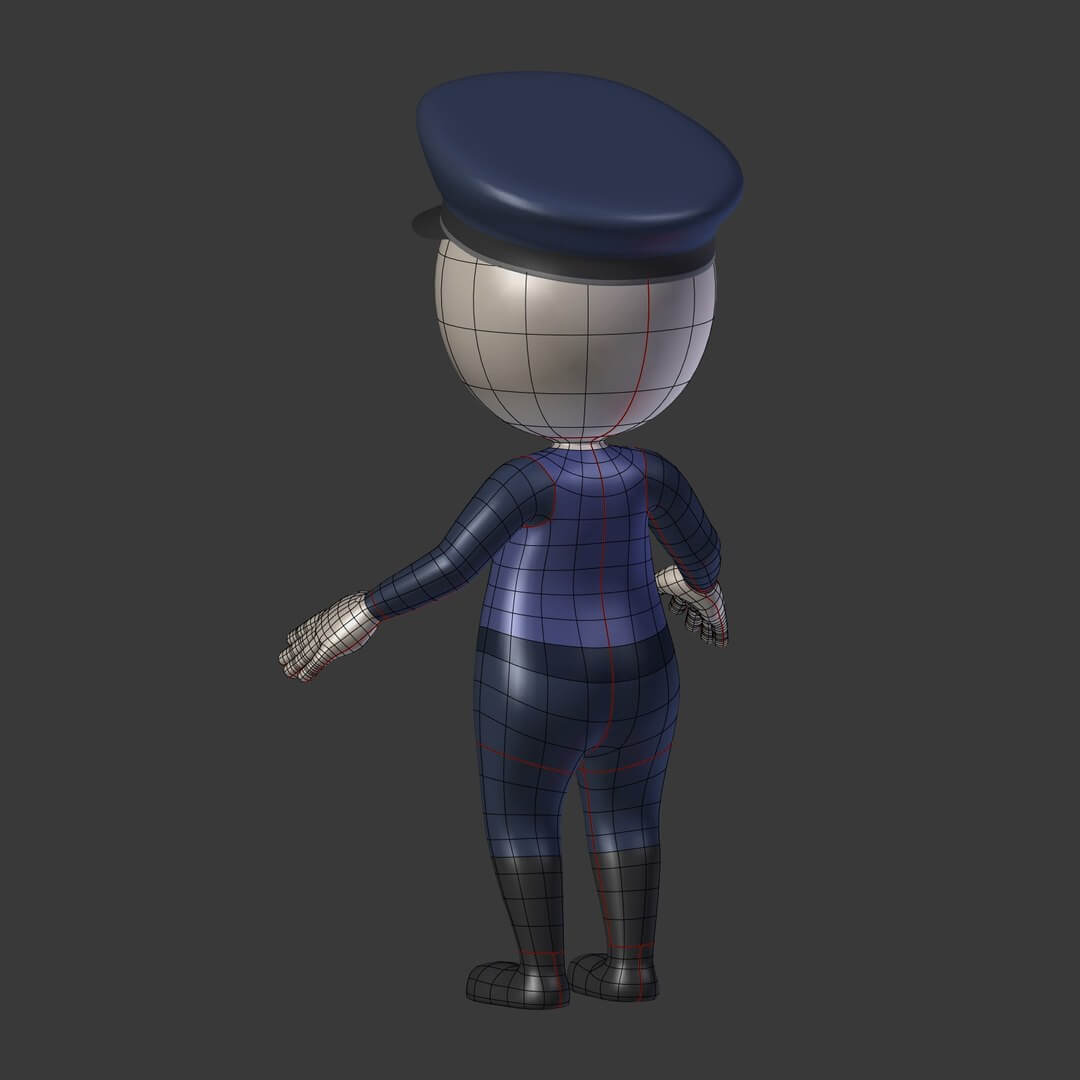 Cartoon Policeman - 3D Model by Ocstard