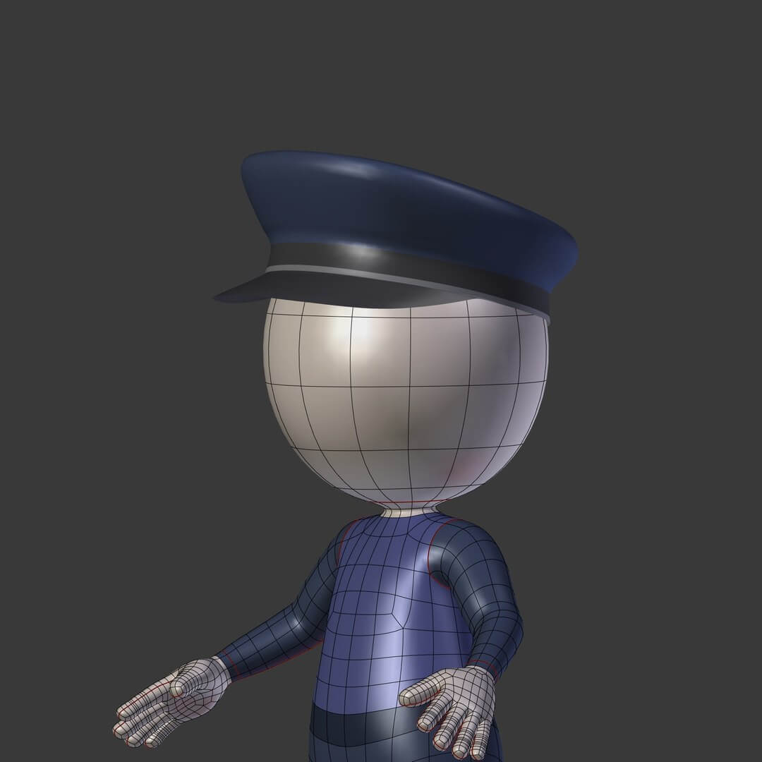 Cartoon Policeman - 3D Model by Ocstard