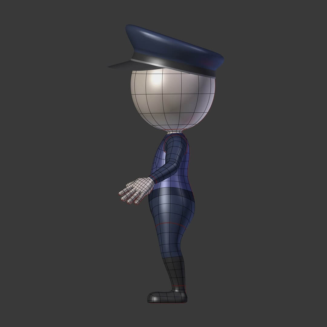 Cartoon Policeman - 3D Model by Ocstard