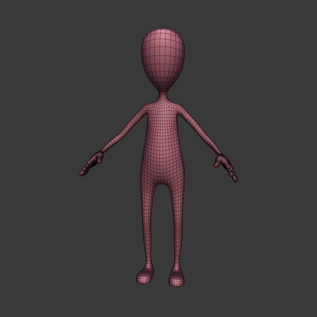 Cartoon Stickman - Rigged 3D Model by Ocstard
