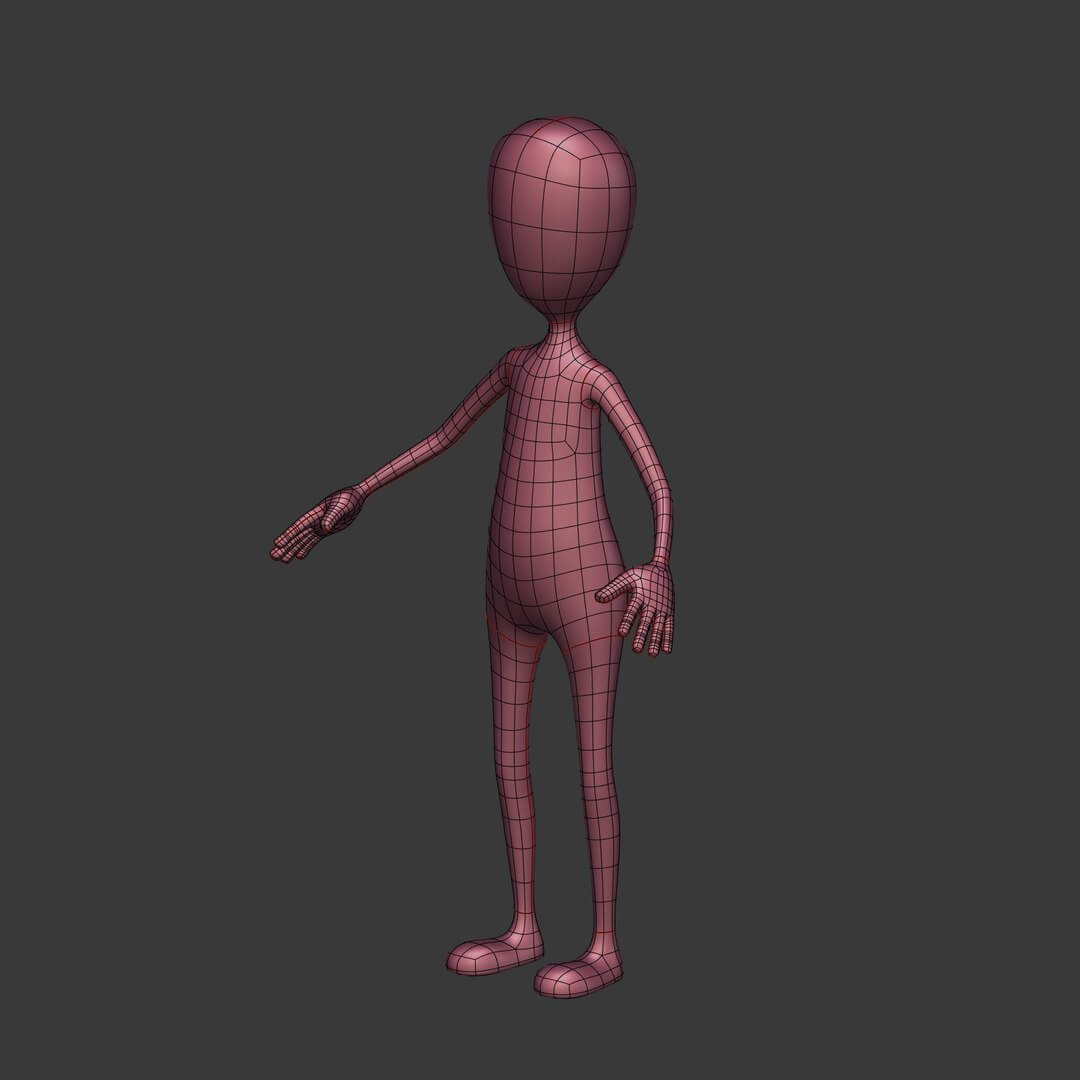 Cartoon Stickman - Rigged 3D Model by Ocstard