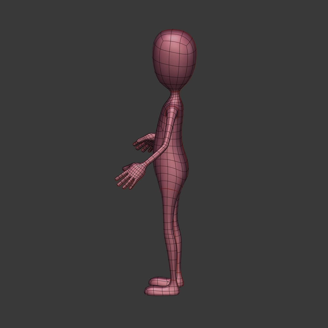 Cartoon Stickman - Rigged 3D Model by Ocstard