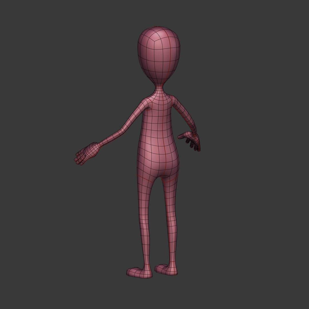 Cartoon Stickman - Rigged 3D Model by Ocstard