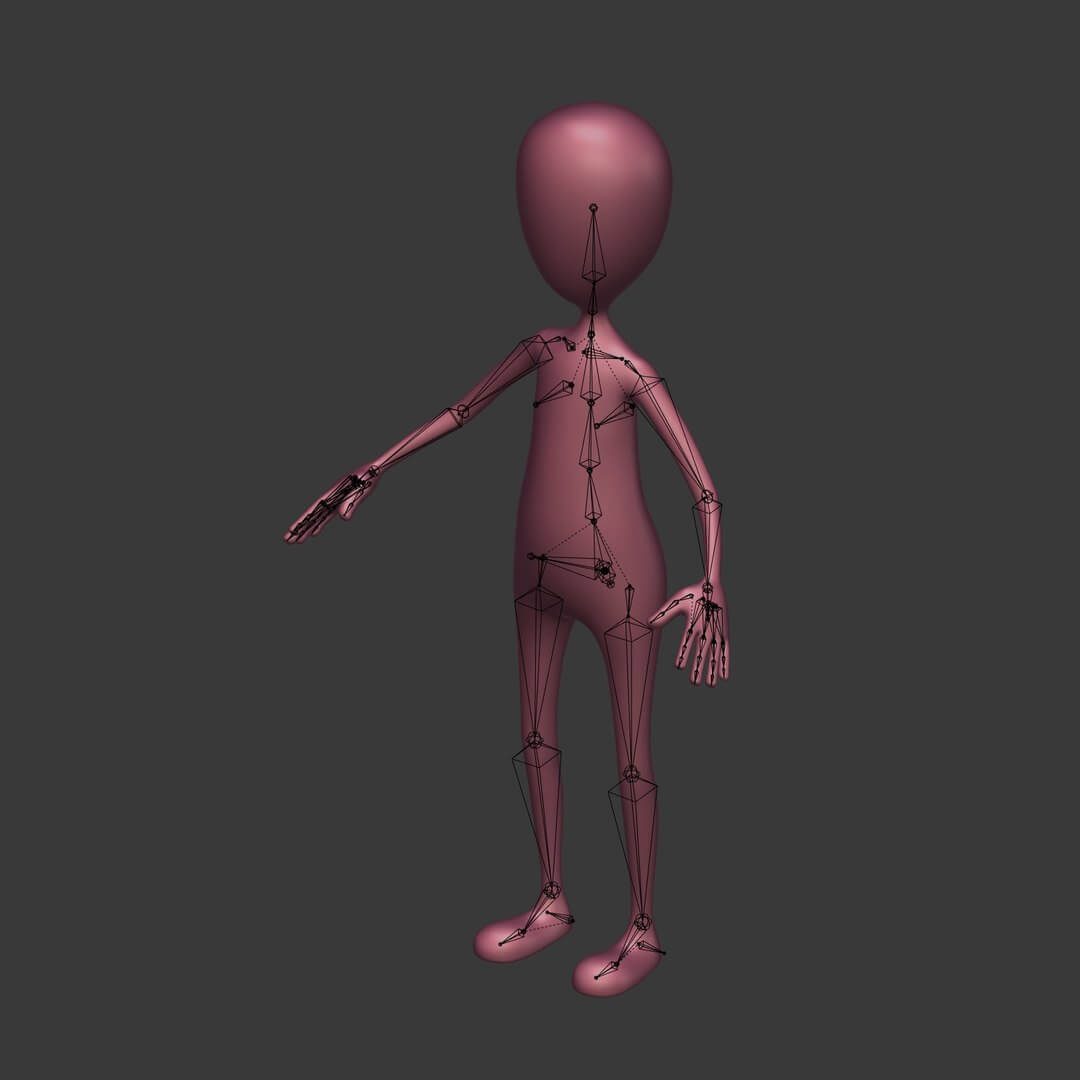 Cartoon Stickman - Rigged 3D Model by Ocstard